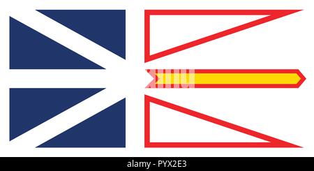 Newfoundland and Labrador Flag Waving Vector Illustration on White ...