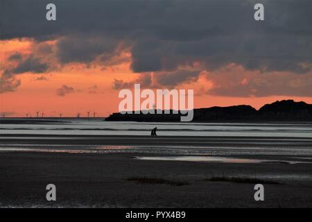 UK Walney Island. Sunset from Westshore Walney Island near Barrow In ...
