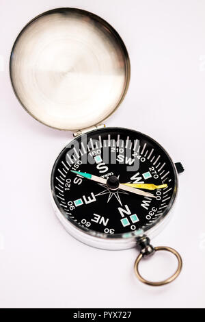 A magnetic compass indication the right direction of the earth's north ...