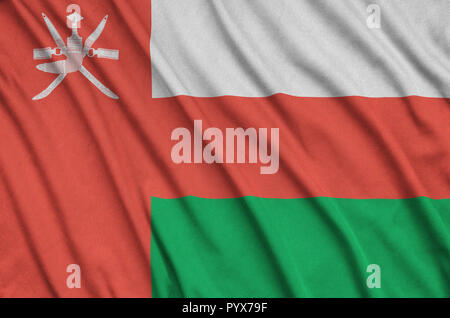 Oman flag depicted on many leafs of monstera palm trees. Trendy ...