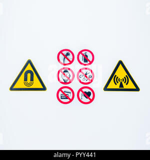 Radiation warning sign in radiology department at hospital Stock Photo ...