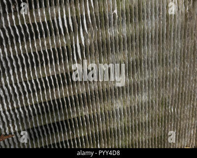 Detail of rotting / decaying cooling fins of a vehicle radiator grille ...