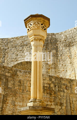 Very Old Medieval Style Pillar in Dubrovnik Stock Photo - Alamy