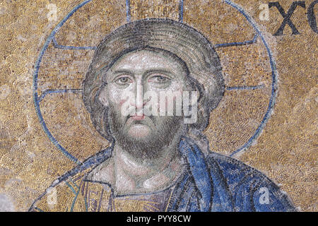 Mosaic with the representation of Christ Pantocrator. Considered one of ...