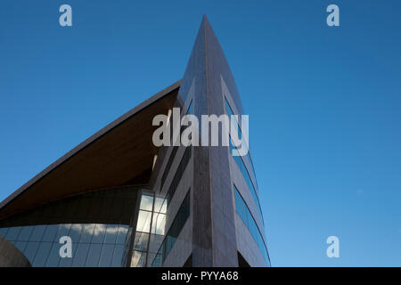 Angular architecture, Atradius building, Cardiff Bay, Wales, UK Stock ...