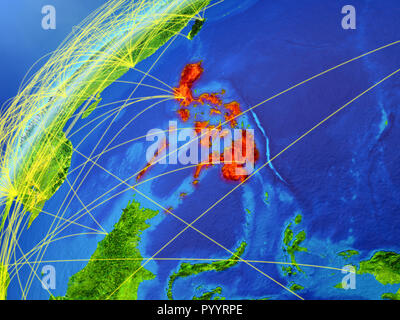Philippines on digital map with networks. Concept of international ...