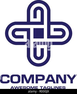 Plus Symbol On Letter Logo Design A Stock Vector Image & Art - Alamy