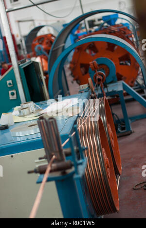 Process of cable production in a factory Stock Photo - Alamy