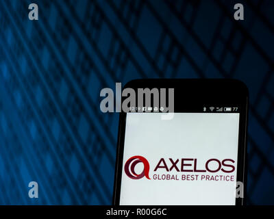 AXELOS Global Best Practice logo seen displayed on smart phone. AXELOS ...