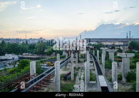 Unfinished abandoned concrete building. Modern architecture concept ...