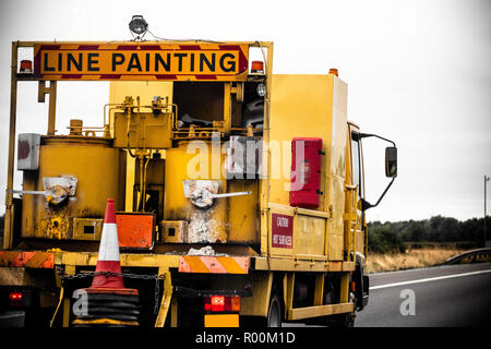 Highways England motor maintenance van; Vehicular traffic moving ...