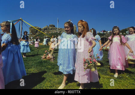 Crowning of the May Queen, Hastings Castle, East Sussex, England, UK ...