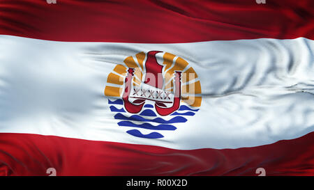 French Polynesia flag - realistic waving fabric flag Stock Photo - Alamy