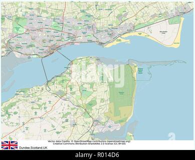 Road Map of Dundee, Scotland Stock Photo: 76012875 - Alamy