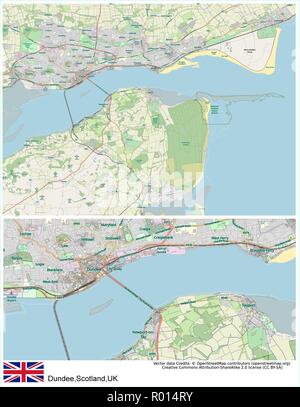 Road Map of Dundee, Scotland Stock Photo: 76012875 - Alamy
