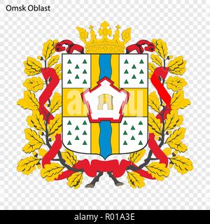 Omsk oblast flag, Russian Federation, vector illustration Stock Vector ...