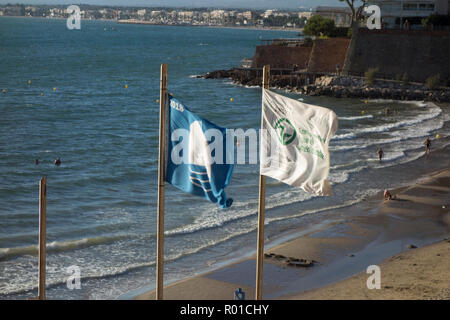 Salou Blue flag beach Stock Photo - Alamy