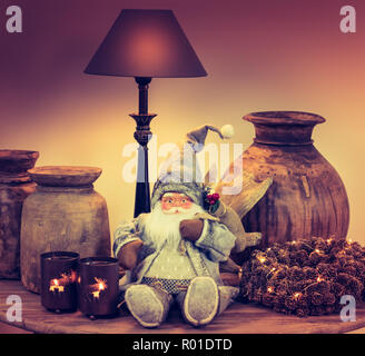 Cozy still life of tea, christmas light and pastry Stock Photo - Alamy