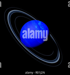 planet Neptune with its rings isolated on white background, part of the ...