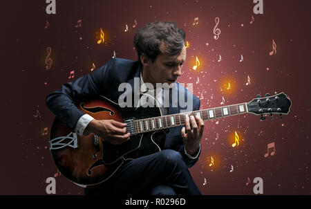 Young guitarist with falling musical notes wallpaper and classical ...