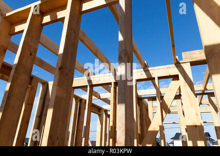 Timber framework structure of classic New Zealand house South Island ...