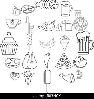 Binge icons set, outline style Stock Vector Image & Art - Alamy