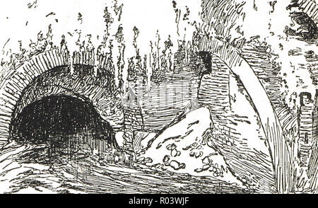Cloaca Maxima. Sewage systems. Rome. Roman Empire. Engraving Stock ...