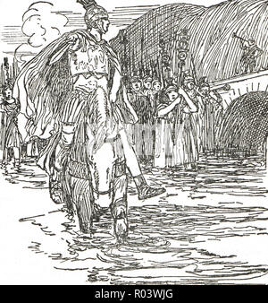 Caesar crossing the Rubicon. 49 Bc. Cyclopedia of Universal History ...