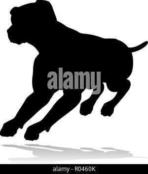 Black dog silhouette. Jumping labrador retriever puppy. Pet animals ...