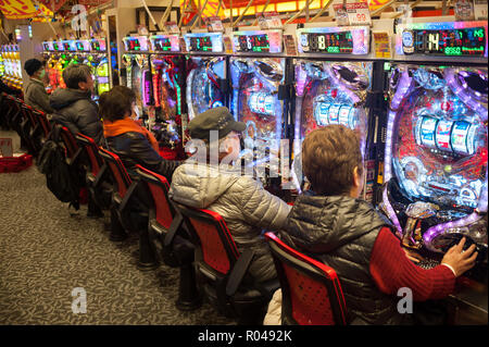 Person playing Pachinko machine. Japan,Tokyo,Shinjuku Stock Photo - Alamy