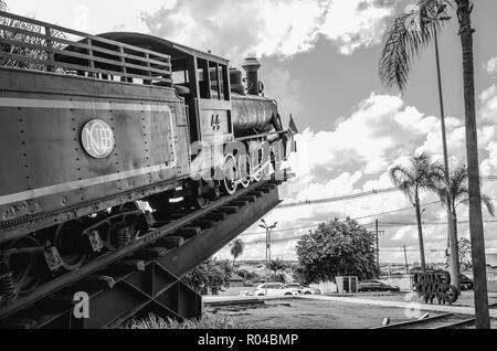 Campo Grande, Brazil - October 29, 2018: Monument of a big black train ...