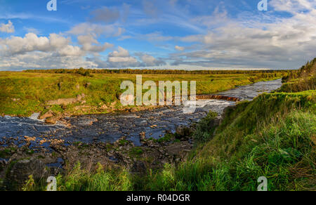 Tosno waterfall — attraction in one of settlements of Leningrad region ...
