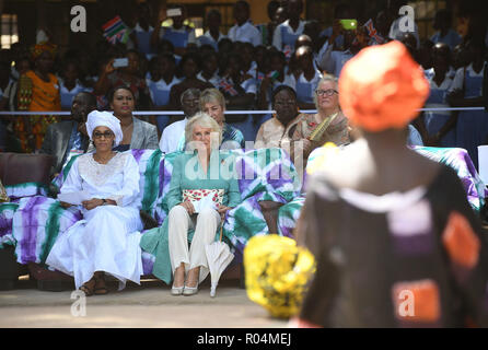 First Lady of the Gambia Fatou Bah-Barrow (third left) with the Duchess ...