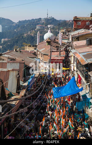Lower bazaar market in Shimla, India Stock Photo - Alamy