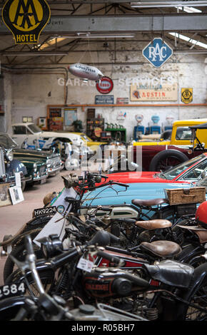 Interior of the Llangollen Motor Museum in Wales Stock Photo - Alamy