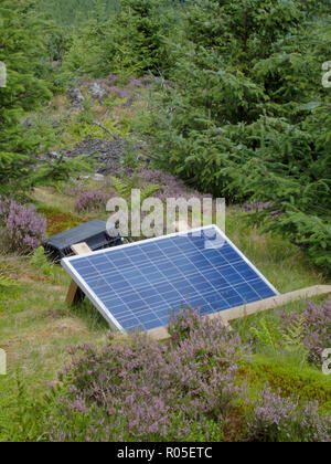 Mobile Solar Panel Generating Off Grid Electricity in a Forest, UK ...