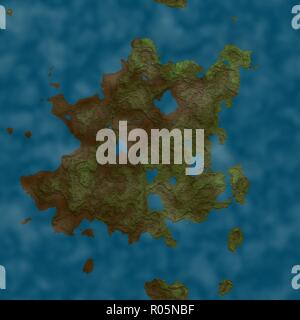 Fantasy planet terrain illustration seamless texture or background ...