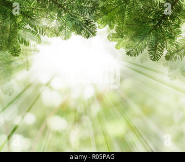 Green bokeh, Christmas lights, background Stock Photo - Alamy