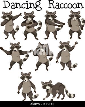 Raccoon dancing cartoon character illustration Stock Vector Image & Art ...