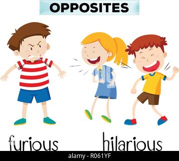 Opposites furious and hilarious illustration Stock Vector Image & Art ...