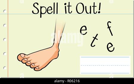 Flashcard letter F is for feet Stock Vector Image & Art - Alamy