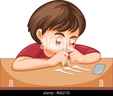 Boy doing cocaine scene Stock Vector Image & Art - Alamy