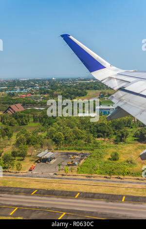 round scenery from the airplane porthole Stock Photo - Alamy