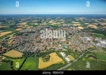Aerial view, overview Ostbevern, B 51, Münsterland, North Rhine ...