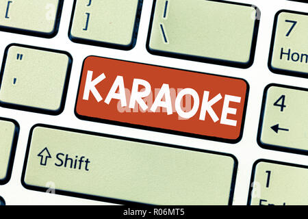 Conceptual hand writing showing Karaoke. Business photo text ...