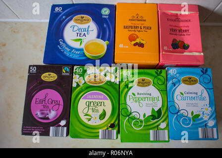 Selection of fruit teas in boxes Stock Photo - Alamy