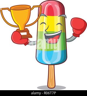 Boxing ice cream freezer isolated the mascot Stock Vector Image & Art ...