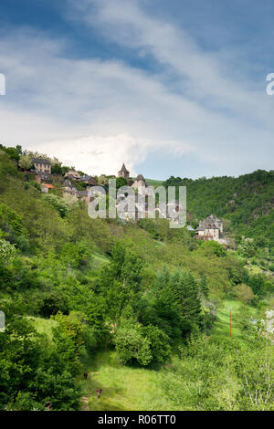 The historic hillside village of Conques, France Stock Photo - Alamy
