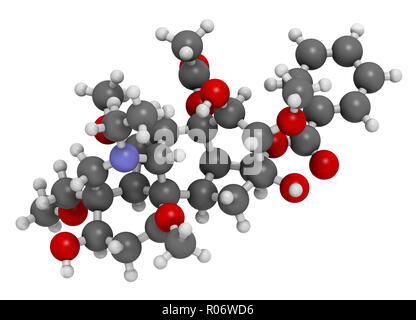 Aconitine molecule. Toxin present in Aconitum plants (monkshood). 3D ...