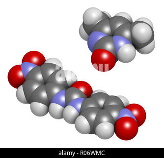Nicarbazin coccidiostat mixture. 3D rendering. Atoms are represented as ...